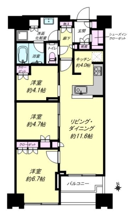 間取・配置図｜富久クロスコンフォートタワー｜【住友不動産販売】で売却・査定・購入（中古マンション）